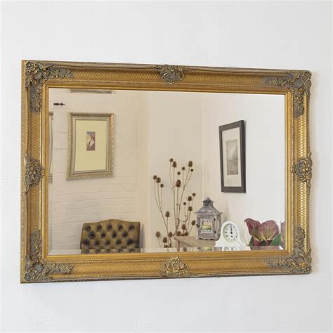 Mirroroutlet Abbey Gold Antique Style Rectangle Wall Mirror 110 X 79cm