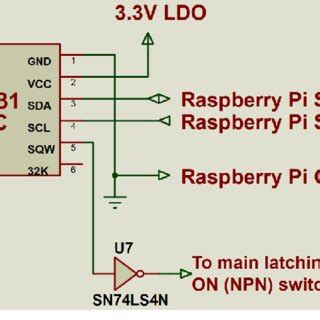 RTC Circuit A NOT Gate Interfaces The Active Low DS3231 RTC Alarm