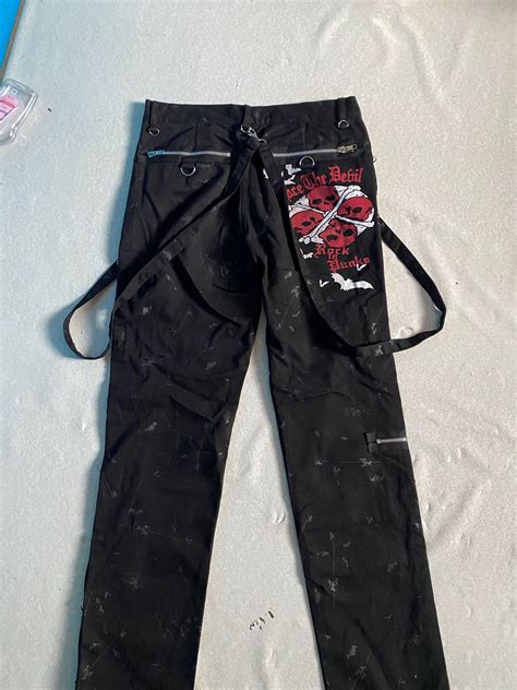 Punk Goth Grunge Pants Glp Madpunk Punk Rave Tripp Nyc Skull Print Men