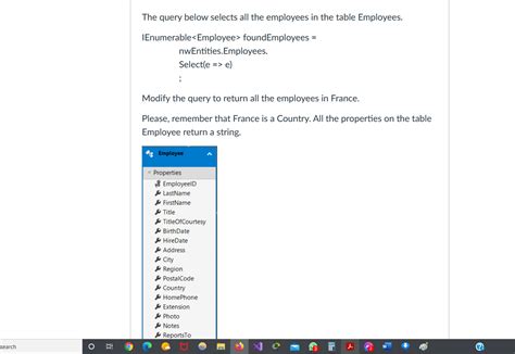 Solved The Query Below Selects All The Employees In The