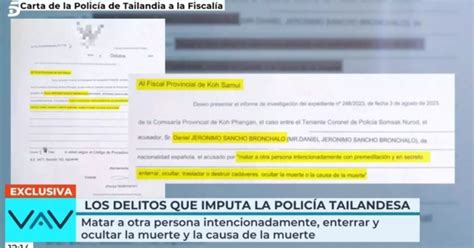 La Policía acusó a Daniel Sancho de asesinato premeditado en una carta