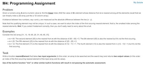 m4 programming assignment my solution problem given