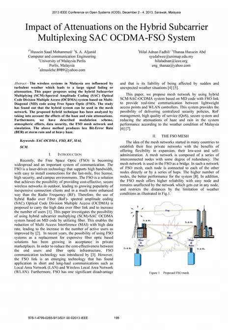 Pdf Impact Of Attenuations On The Hybrid Subcarrier Multiplexing Sac Ocdma Fso System