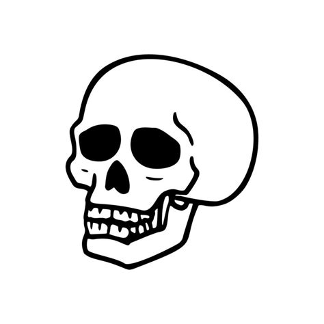 Punk Rock Collection Human Skull With Symbol On A White Background