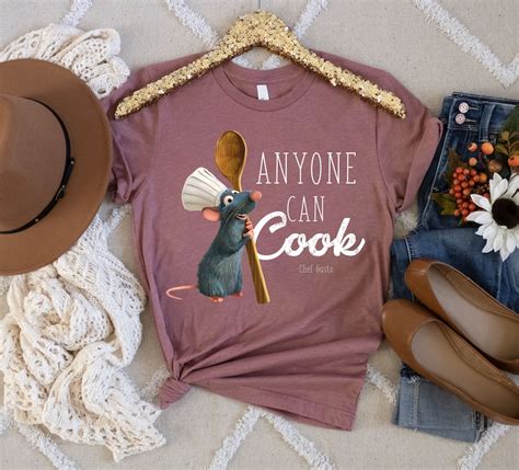 Disney Pixar Ratatouille Remy Anyone Can Cook Quote T Shirt Etsy