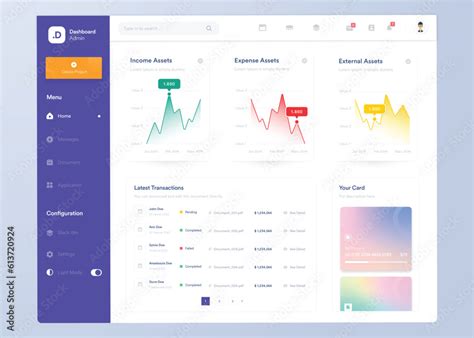 Infographic Dashboard Ui Design With Graphs Charts And Diagrams Web Interface Template For