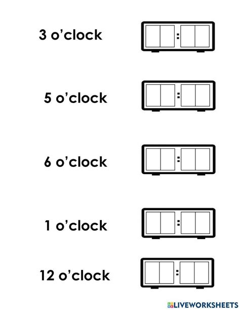 Time On A Digital Clock Worksheet Live Worksheets Worksheets Library