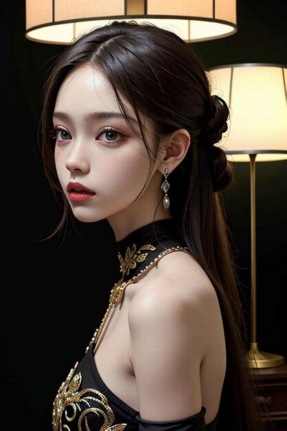 Premium Ai Image Oriental Beauty Delicate Facial Features Young