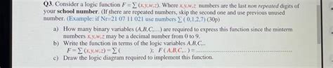 q4 the logic function you found in the question 3