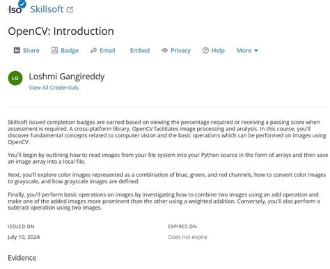 Loshmi Gangireddy On Linkedin Opencv Computervision Skillsoft Learningjourney Imageprocessing