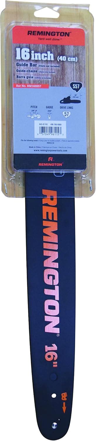 Arnold Remington 16 Inch Chainsaw Guide Bar Patio Lawn