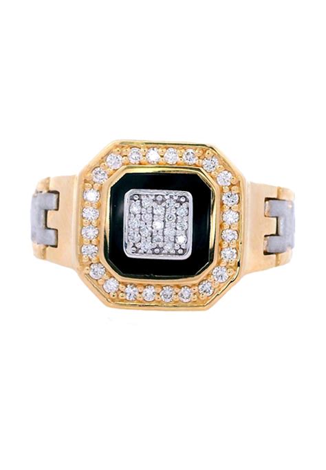 Karat World Diamond Mens Ring Drm 576 In 14k Yellow And White Gold
