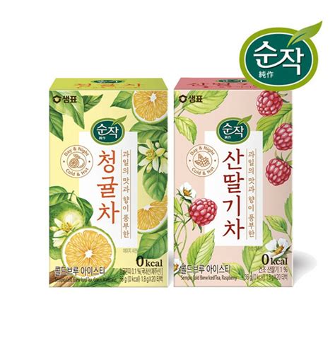 [샘표]순작 청귤차 산딸기차 티백 20t 20t 티몬
