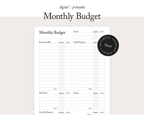 Monthly Budget Planner Christian Budgeting Template Financial