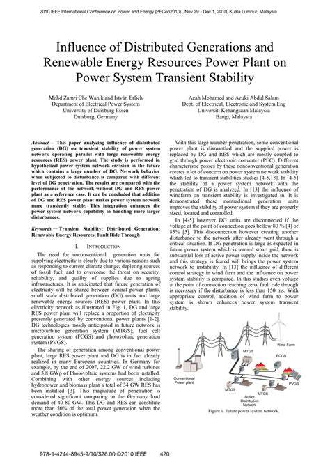 Pdf Influence Of Distributed Generations And Renewable Energy