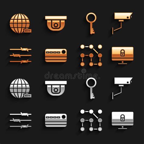Set Credit Card Security Camera Lock On Computer Monitor Graphic