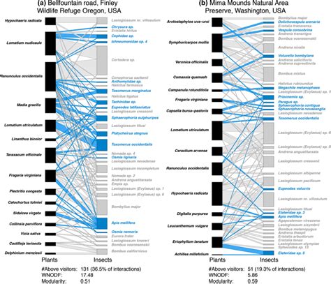 Mutualistic Networks Of Plant And Pollinator Interactions From Two Download Scientific Diagram
