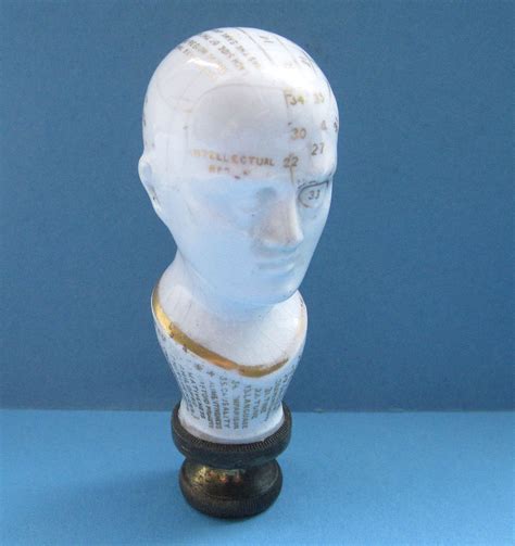 A 19th Century Porcelain Seal In The Form Of A Phrenological Head Fleaglass