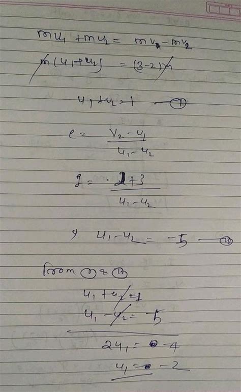 W 5 After An On Elastic Collision Between Two Balls Of Equal Masses