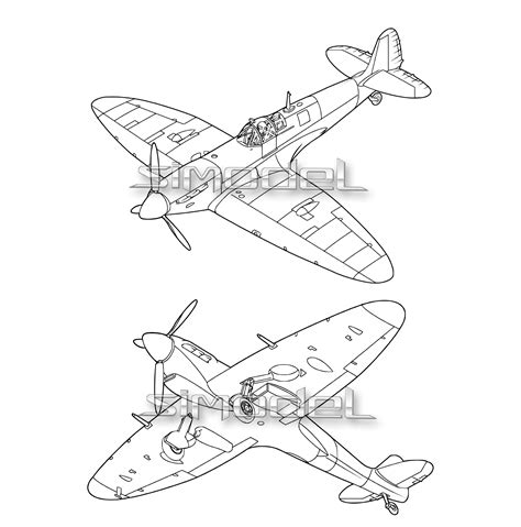 Spitfire Vector Svg Ai Eps Dxf Png  Etsy Nederland