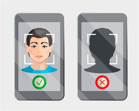 Premium Vector Facial Recognition System On Gadget