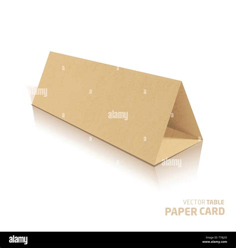 D Table Papercraft Card Isolated On A Grey Background Vector
