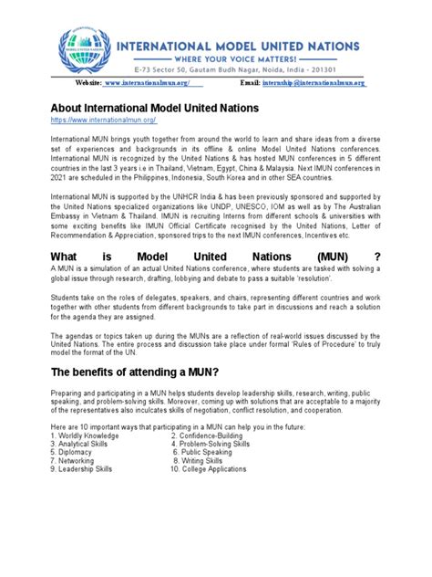 Imun Internship General Information Pdf Communication