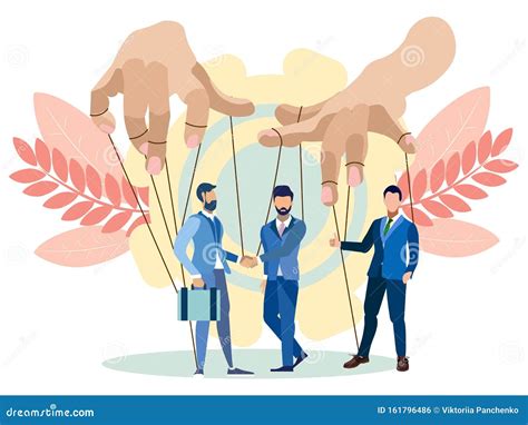Puppeteer Hands Controlling Puppets Manipulator Concept Worker Being Controlled By Puppet