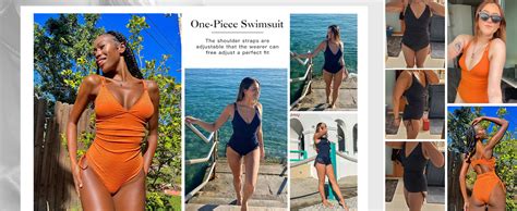Aleumdr Women One Piece Swimsuit Tummy Control Bathing Suit Ruched