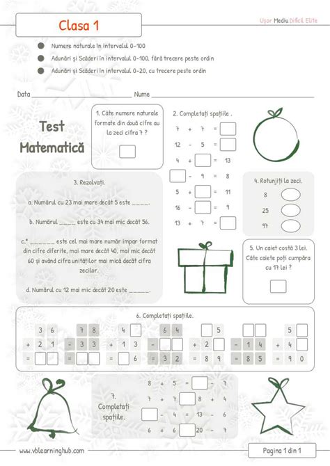 Clasa Test Matematică VB Learning Hub