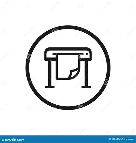Plotter Icon Black Color Illustration Flat Style Simple Image Cartoon Vector