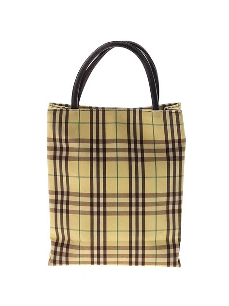 Burberry Color Block Plaid Multi Color Yellow Vintage Check Mini Tote