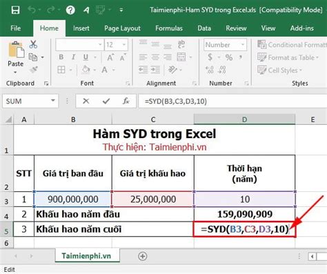 Unlocking Excels Syd Function Syntax And Usage Unveiled