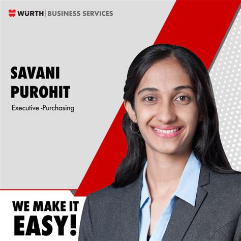 savani purohit on linkedin thank you würth business services