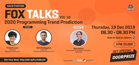 Beli Tiket Fox Talks Vol 10 2020 Programming Trend Prediction