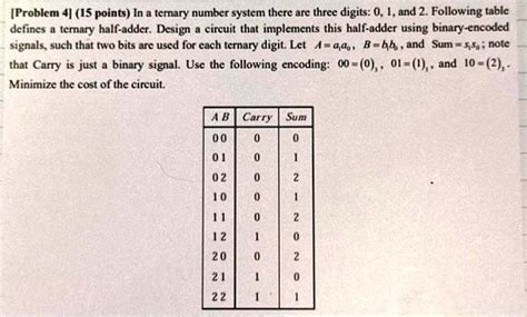 solved [problem 4] 15 points in a ternary number system there are