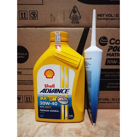 Jual PAKET OLI MESIN SHELL ADVANCE AX5 SCOOTER MATIC 20W 40 800ML DAN
