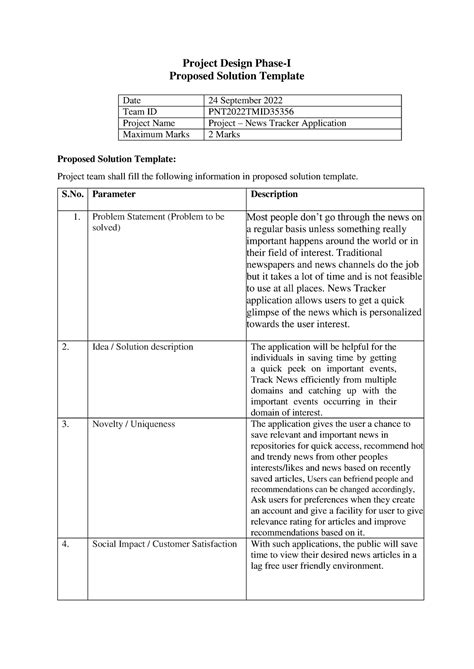Proposed Solution Lecture Notes Project Design Phase I Proposed