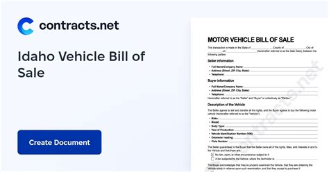 Download Idaho Vehicle Bill Of Sale Templates [pdf]