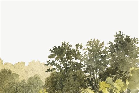 Landscape With Trees Border Psd Premium PSD Illustration Rawpixel