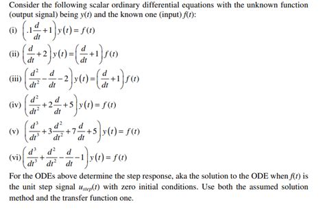 Solved Consider The Following Scalar Ordinary Differential