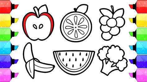 Fruits And Vegetables Pictures For Coloring