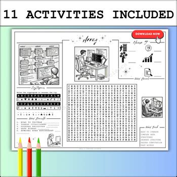 Sub Plan No Prep Computer Science Programming Arrays TPT