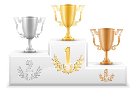 Coloring Book Winners Podium Vector Illustration Stoc