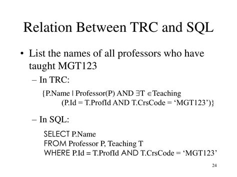 Ppt Sql And Tuple Relational Calculus Powerpoint Presentation Free Download Id6414249