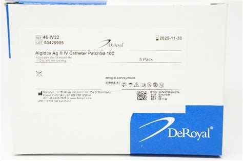 Deroyal 46 Iv22 Algidex Ag Iv Cath Patch5b 10c Pack Of 5 Imedicsales