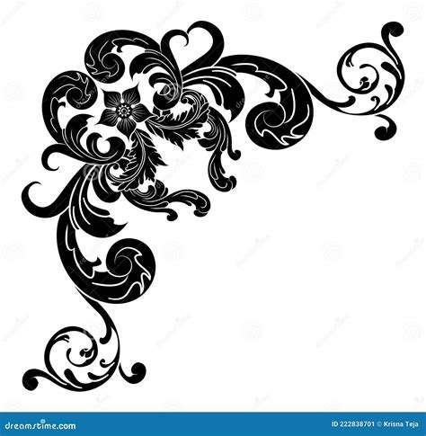 Decorative Hand Drawn Classic Vintage Ornament Text Divider Stock