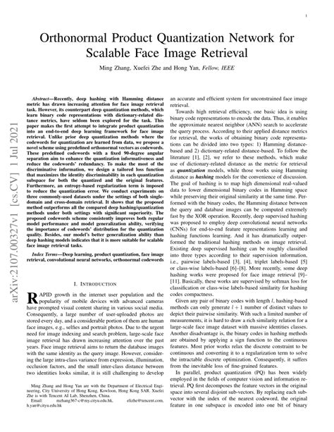 Pdf Orthonormal Product Quantization Network For Scalable Face Image