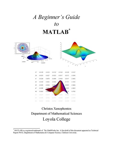 Beginners Guide To Matlab A Beginners Guide To Matlab