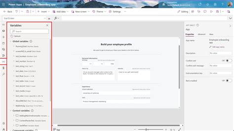 Improved Variables And Collections Experience In Canvas Designer